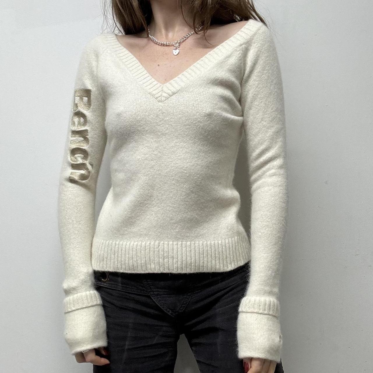 cream wool knitted Bench jumper 💋 ABOUT THIS... - Depop