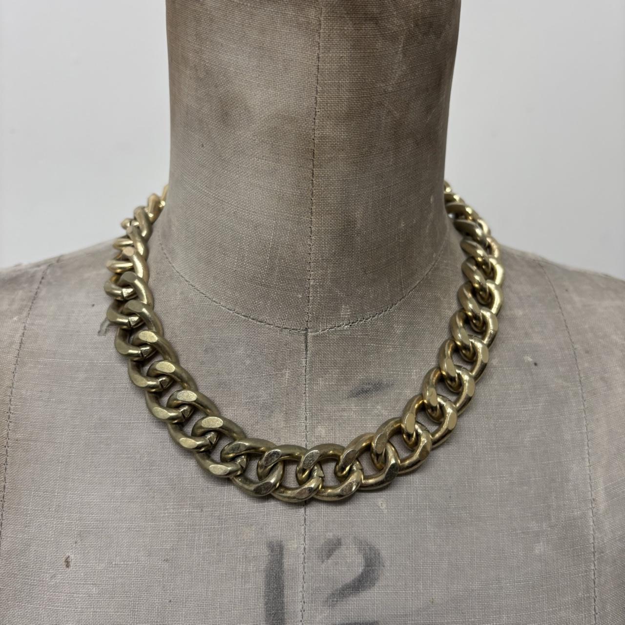 chunky oversized gold chain necklace Vintage gold... - Depop
