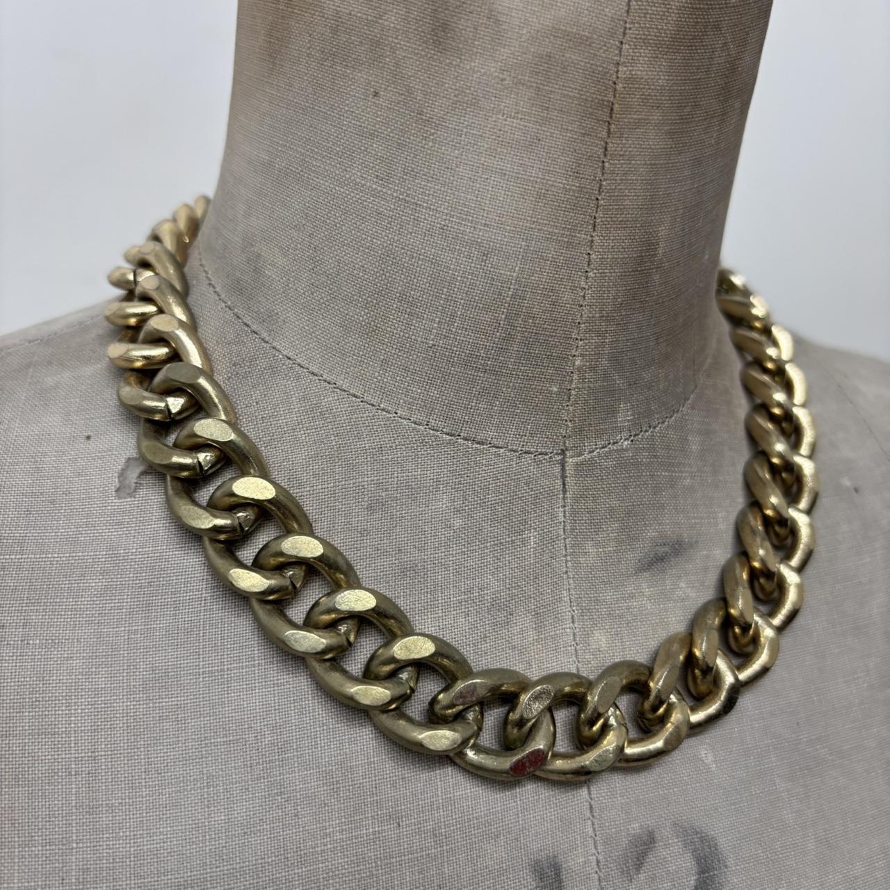 chunky oversized gold chain necklace Vintage gold... - Depop