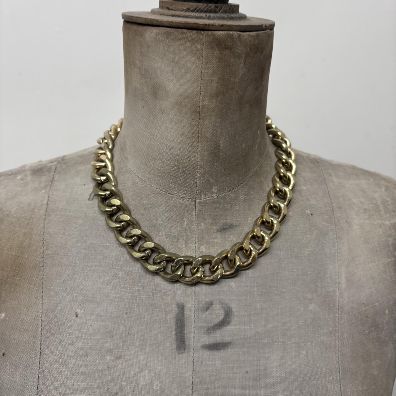 chunky oversized gold chain necklace Vintage gold... - Depop