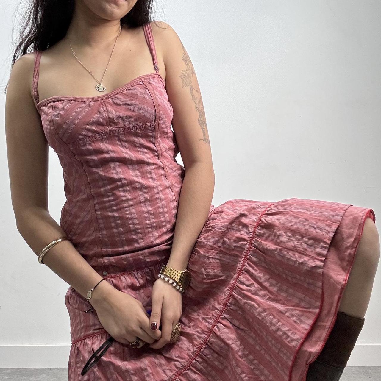 pink pinstripe Cop Copine flare dress FREE U.K.... - Depop