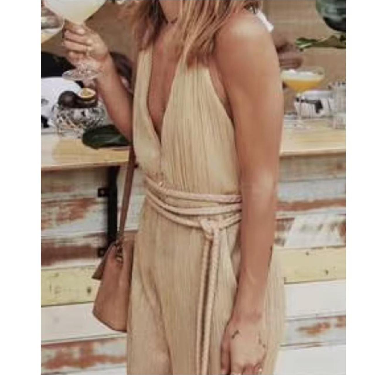 Spell liquid gold jumpsuit Gorgeous good fabric Only... - Depop