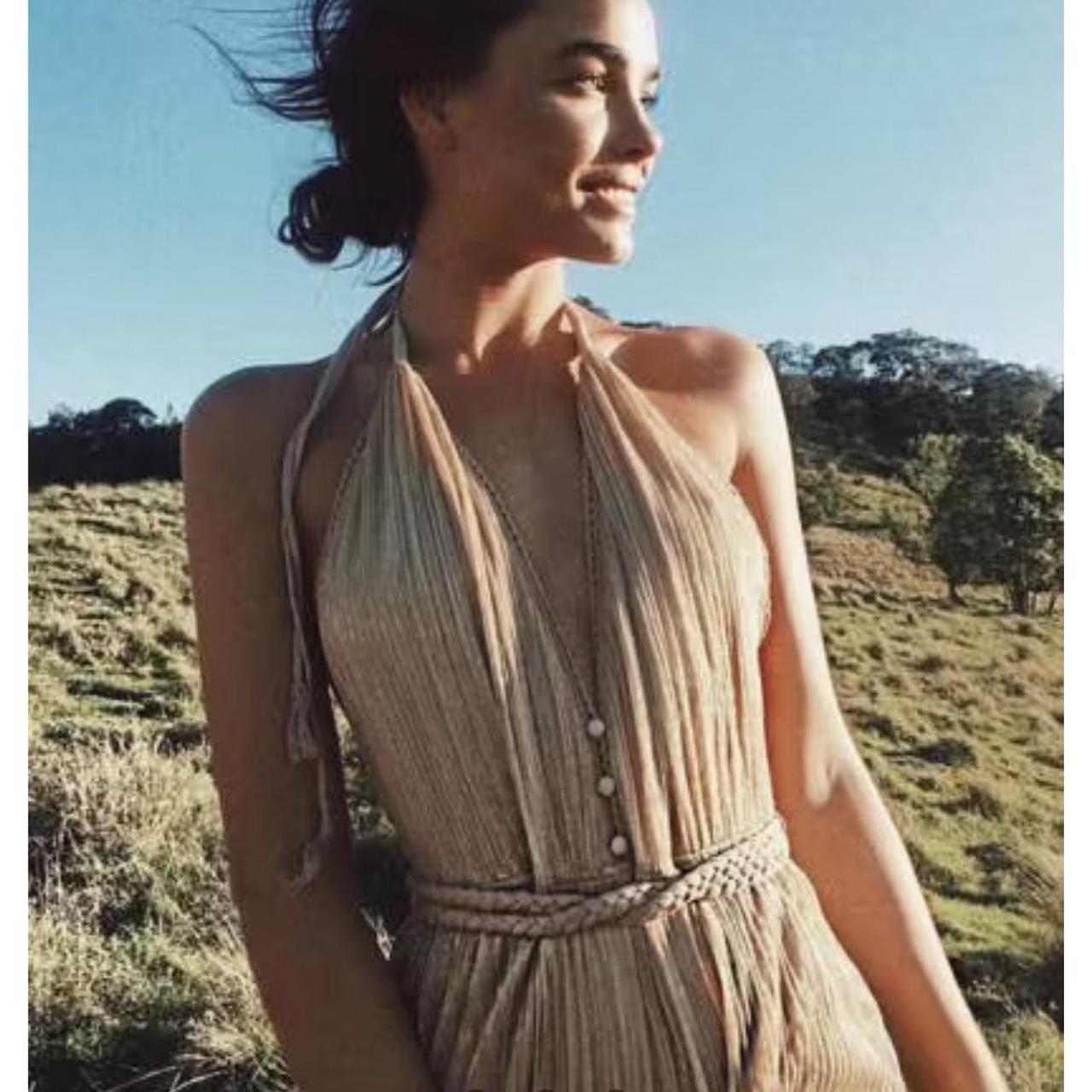 Spell liquid gold jumpsuit Gorgeous good fabric Only... - Depop