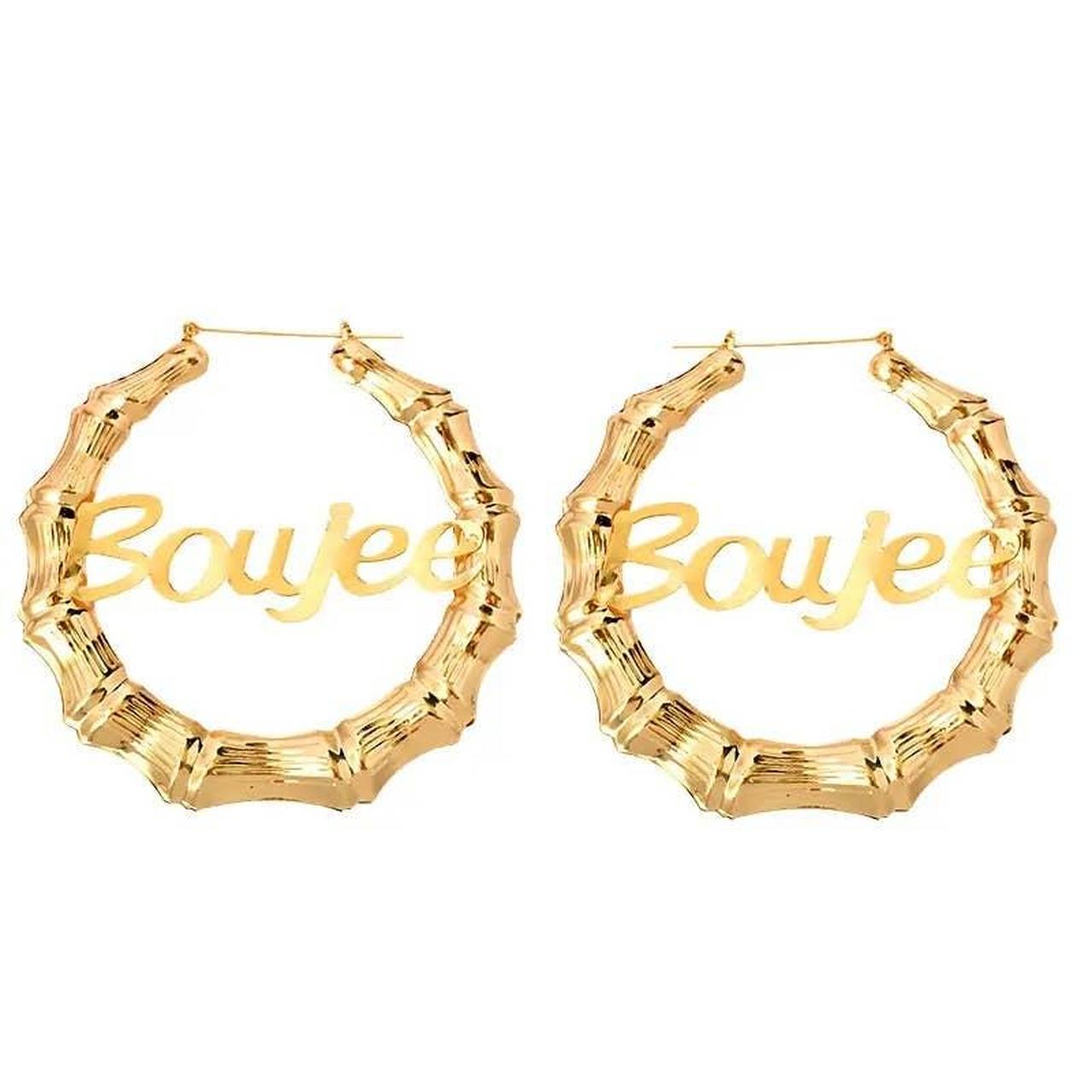 Boujee 9cm Gold Tone Hollow Casting Round Bamboo... - Depop