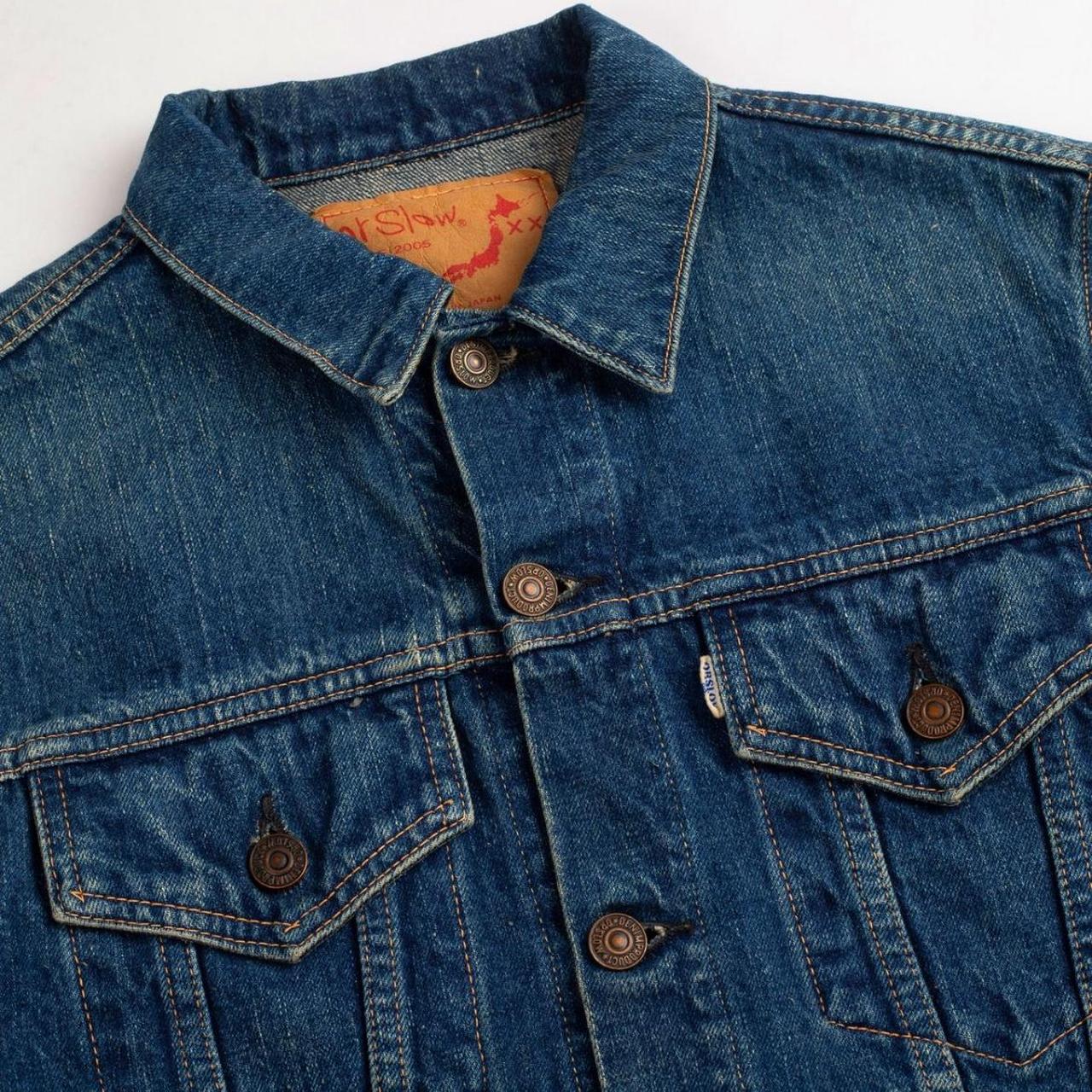 A gently washed Japanese denim jacket. 100%... - Depop
