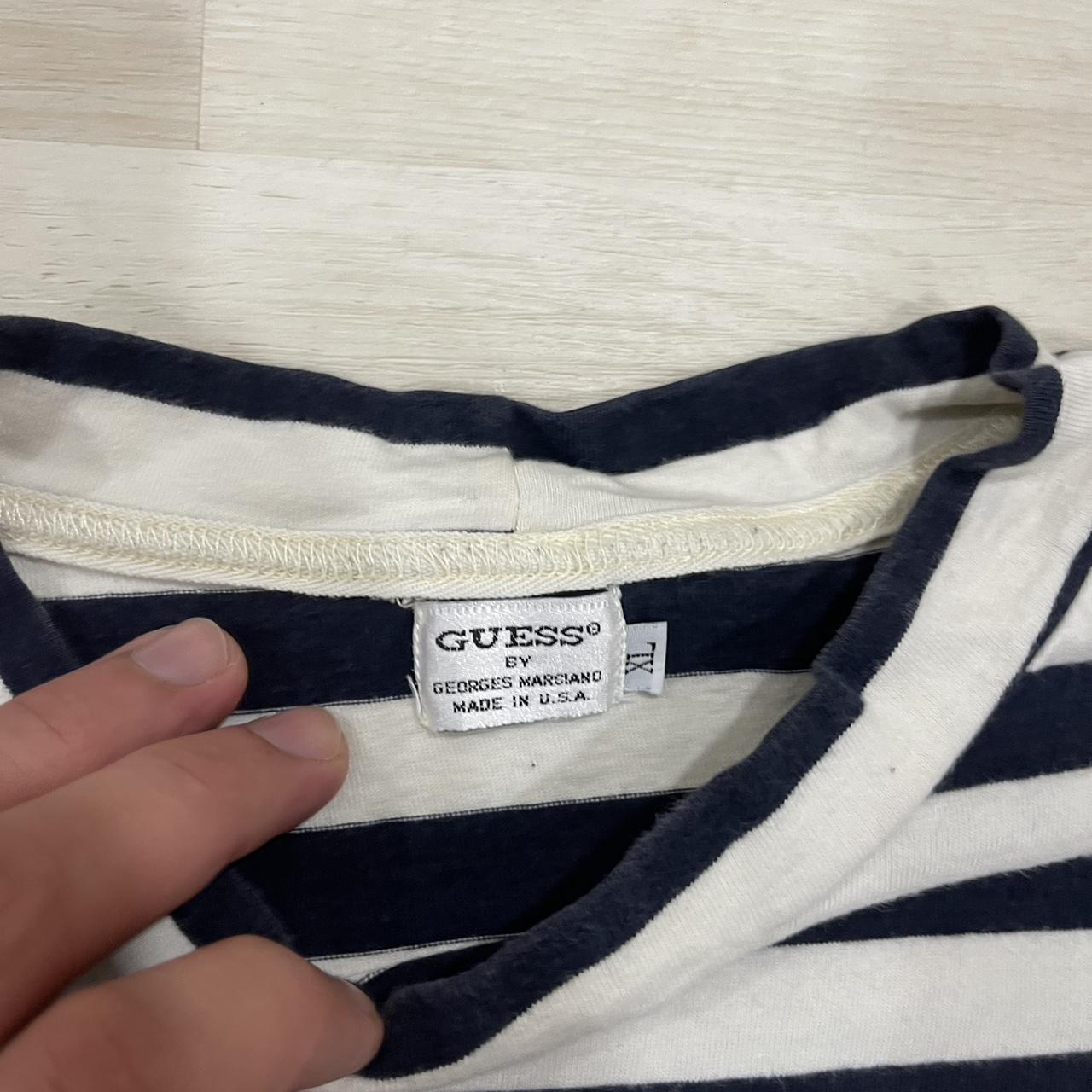 Vintage Guess Jeans Stripe Longsleeve Shirt • Sold... - Depop