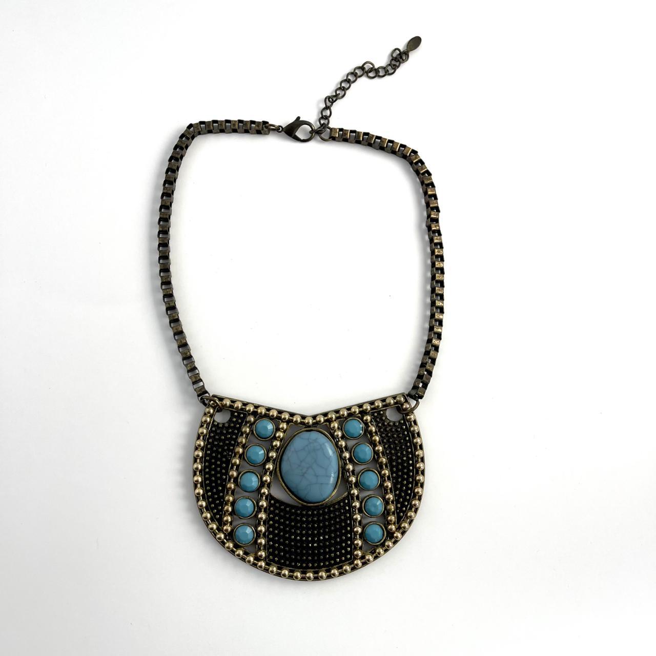 🔷 ALDO Large Egyptian Revival Style Faux Turquoise... - Depop