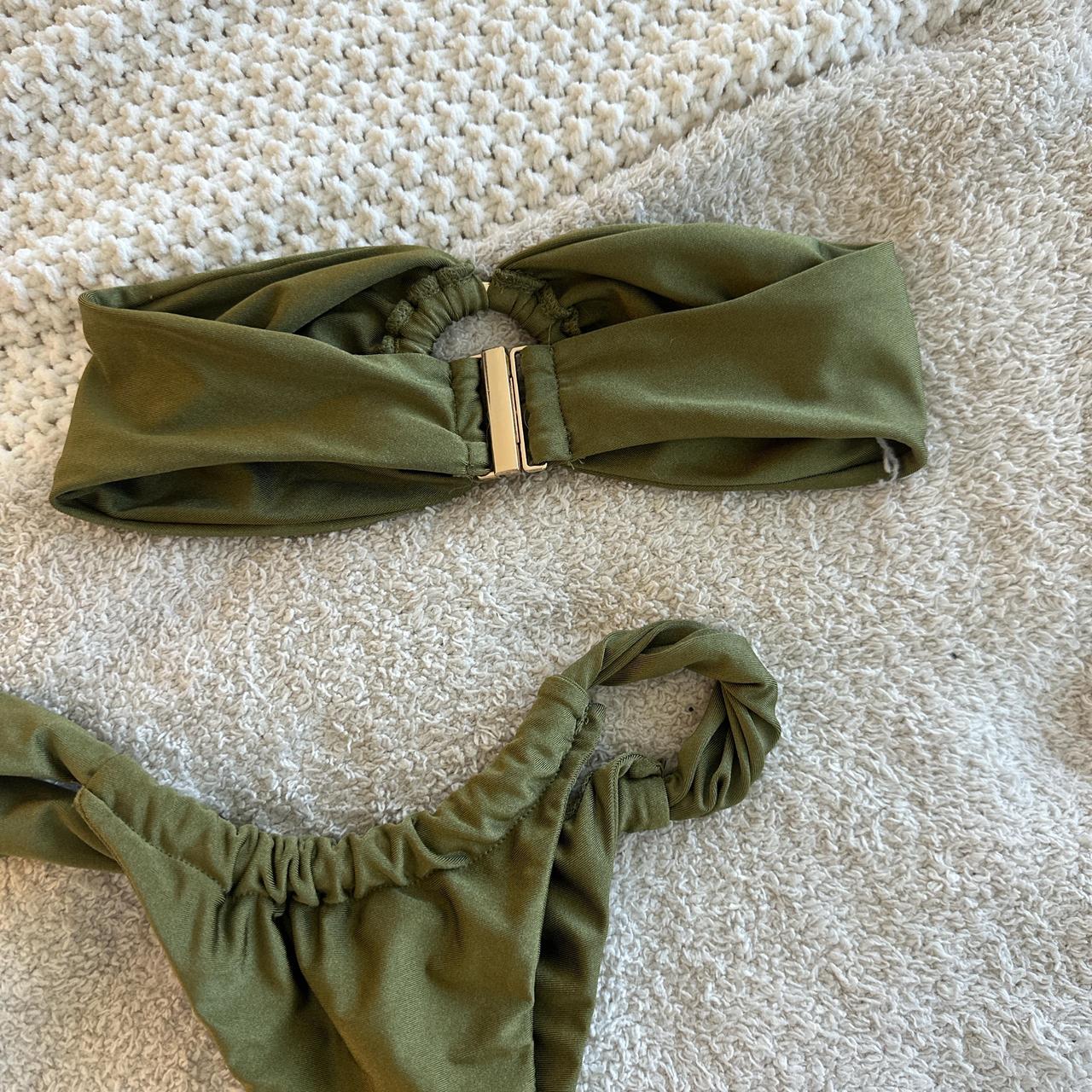 Army green strapless bikini from princess Polly... - Depop