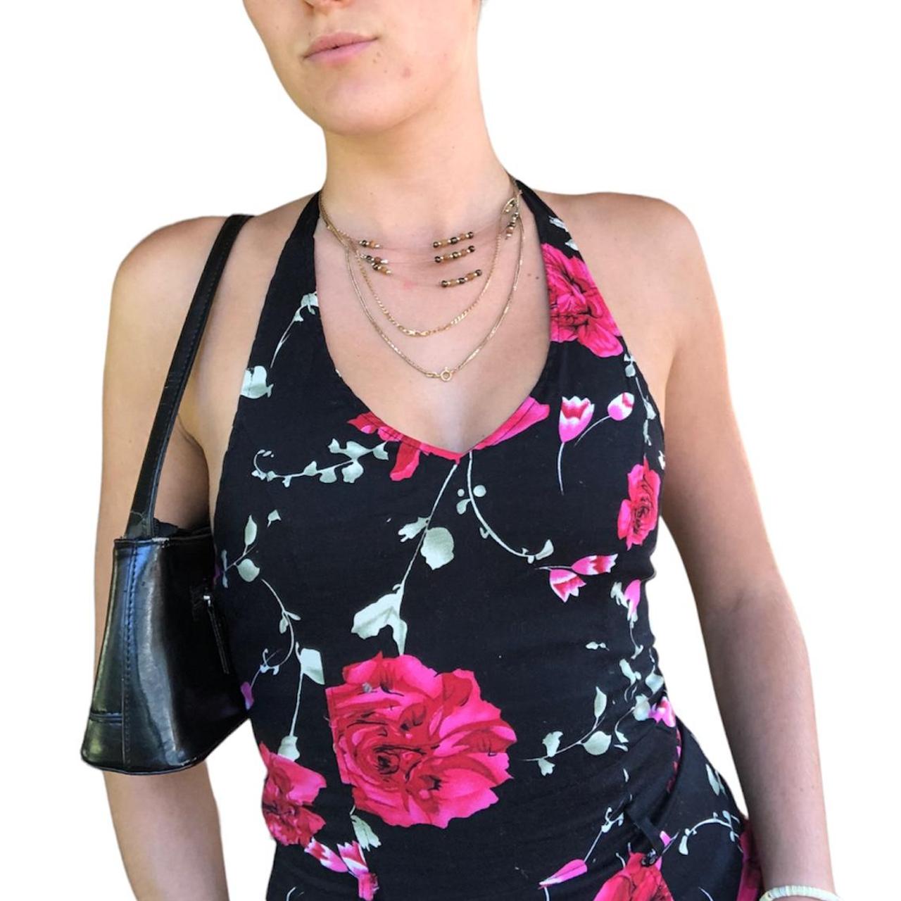 Retro floral print dress 00s Features 🍒 Soo cute... - Depop