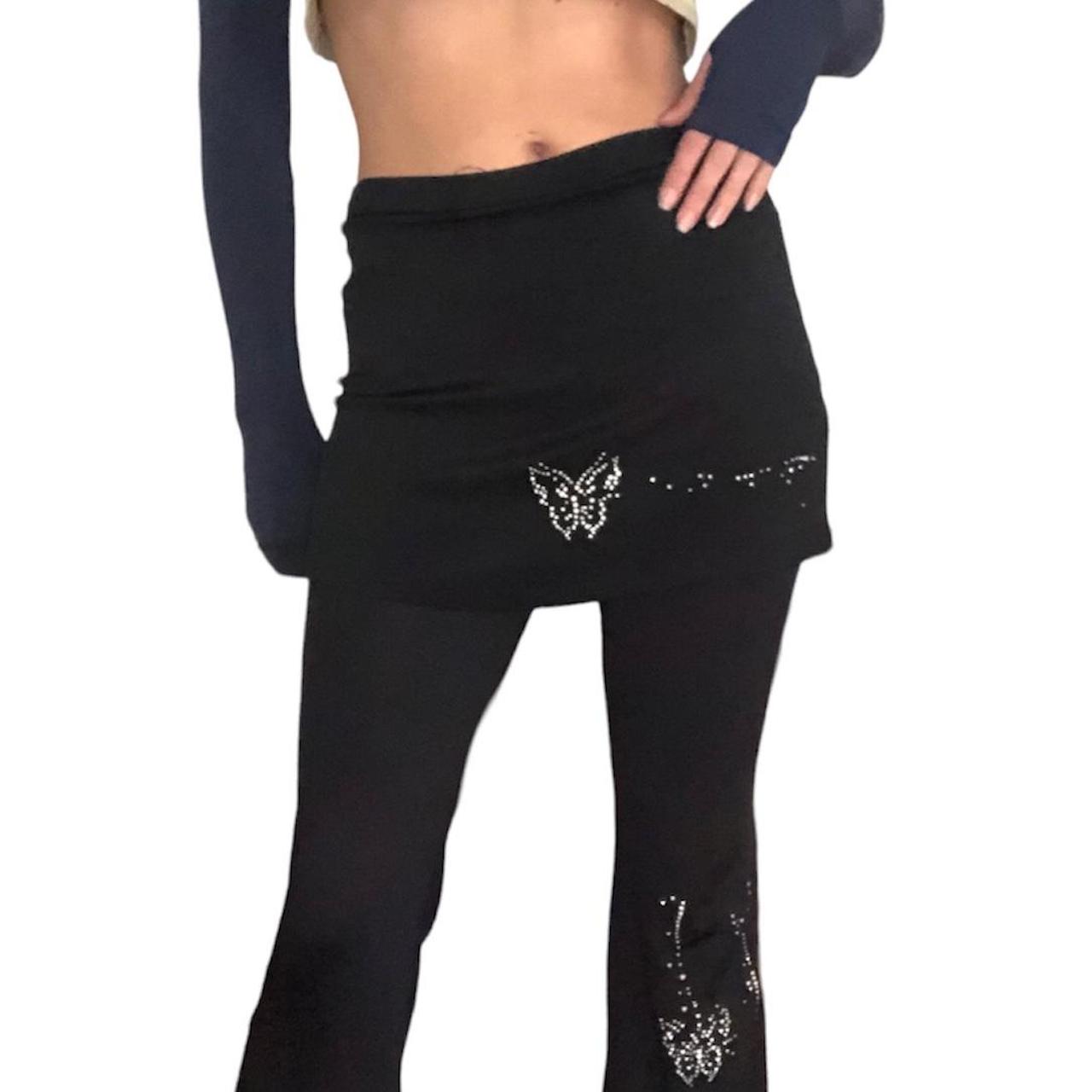 Y2K skirt pants Features 🦋 2000s stretch athletic... - Depop