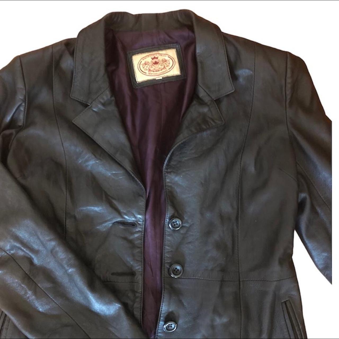 Vintage 90s leather jacket Features Genuine 90s... - Depop