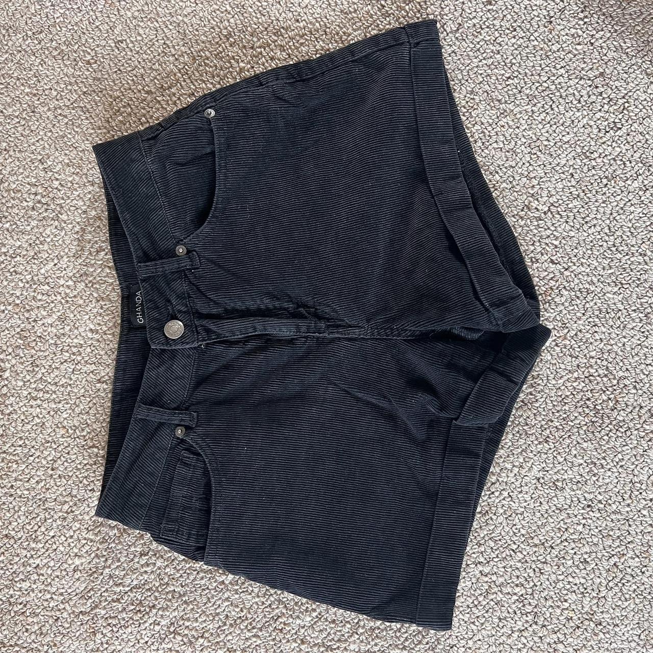Ghanda black corduroy shorts. Size 8. - Depop