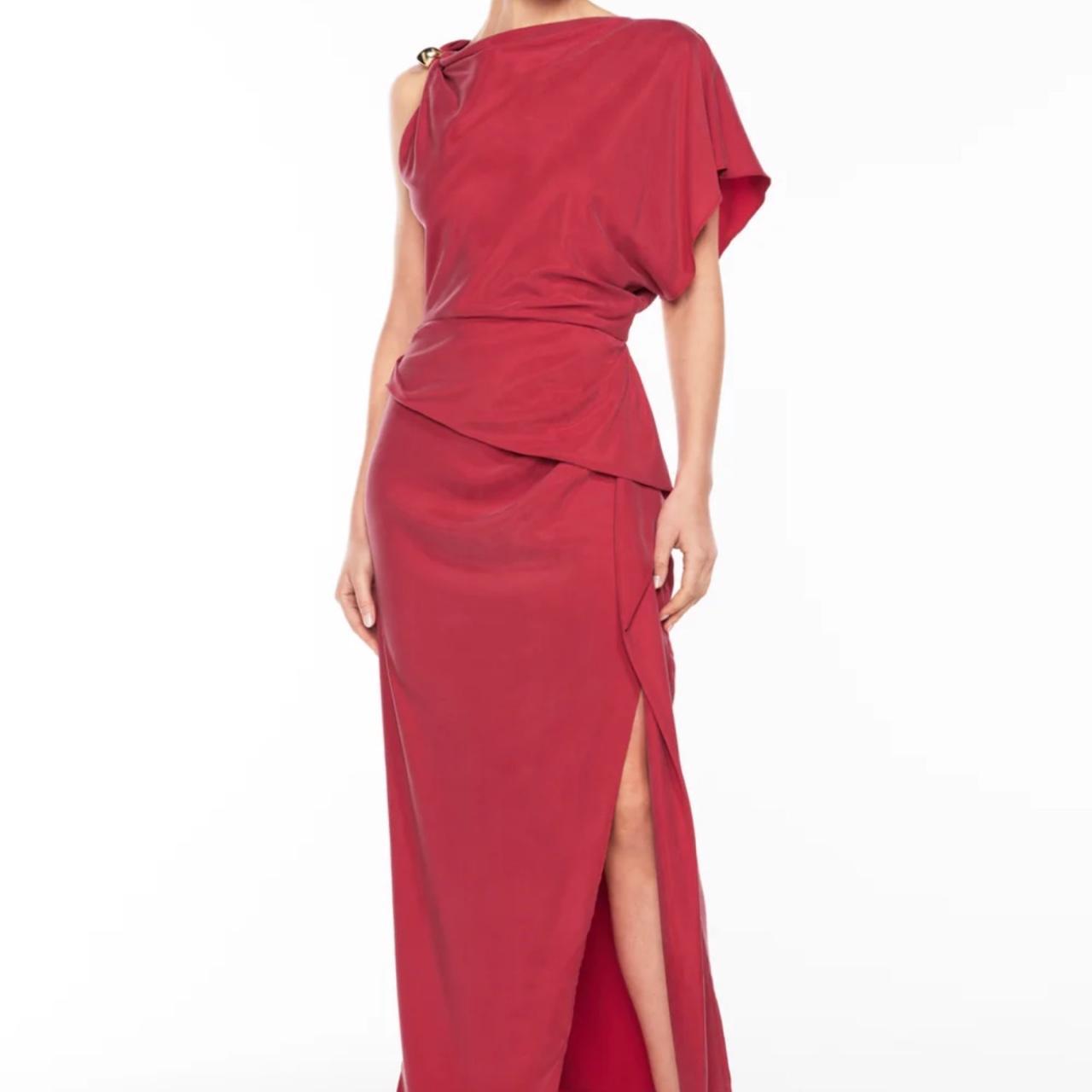 Manning Darrell dial it up drape dress Coral Size 8... | Depop