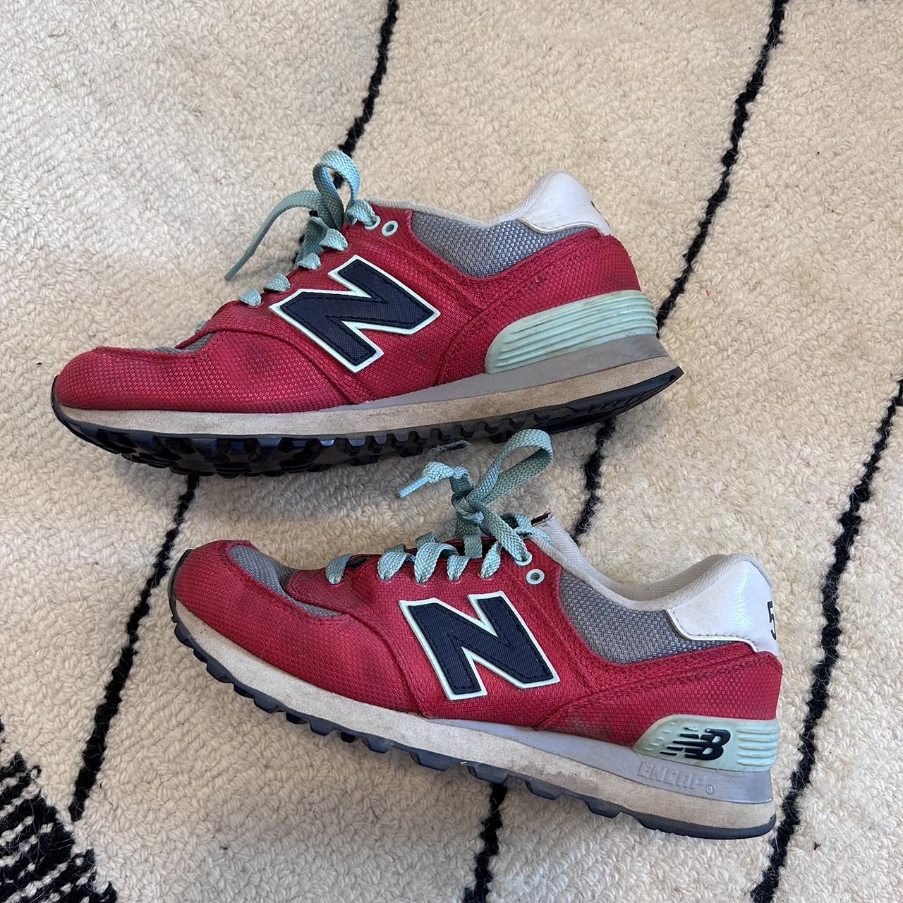 Red New Balance 575 Sneakers - Depop