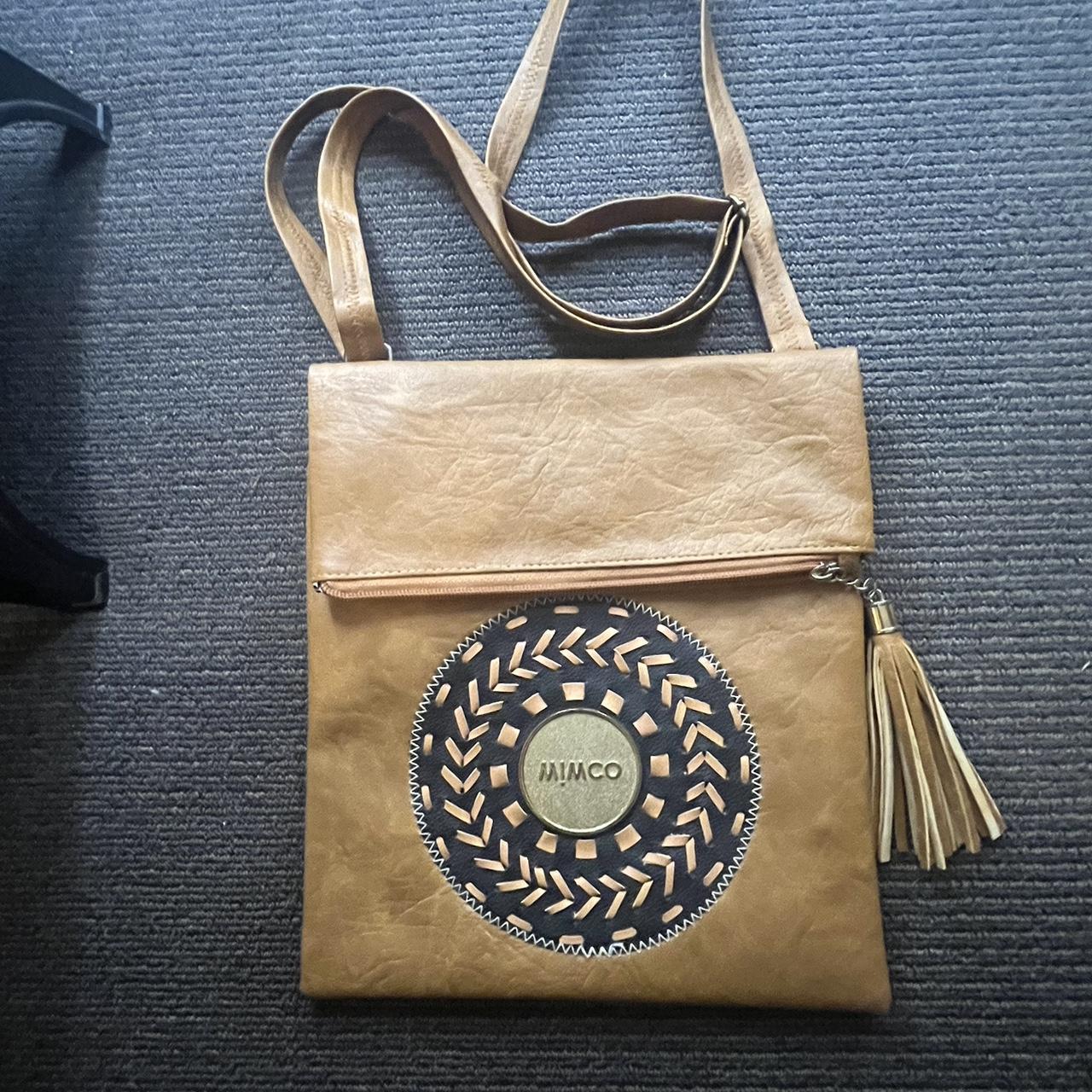 Mimco cross body brown bag #mimco #crossbody... - Depop
