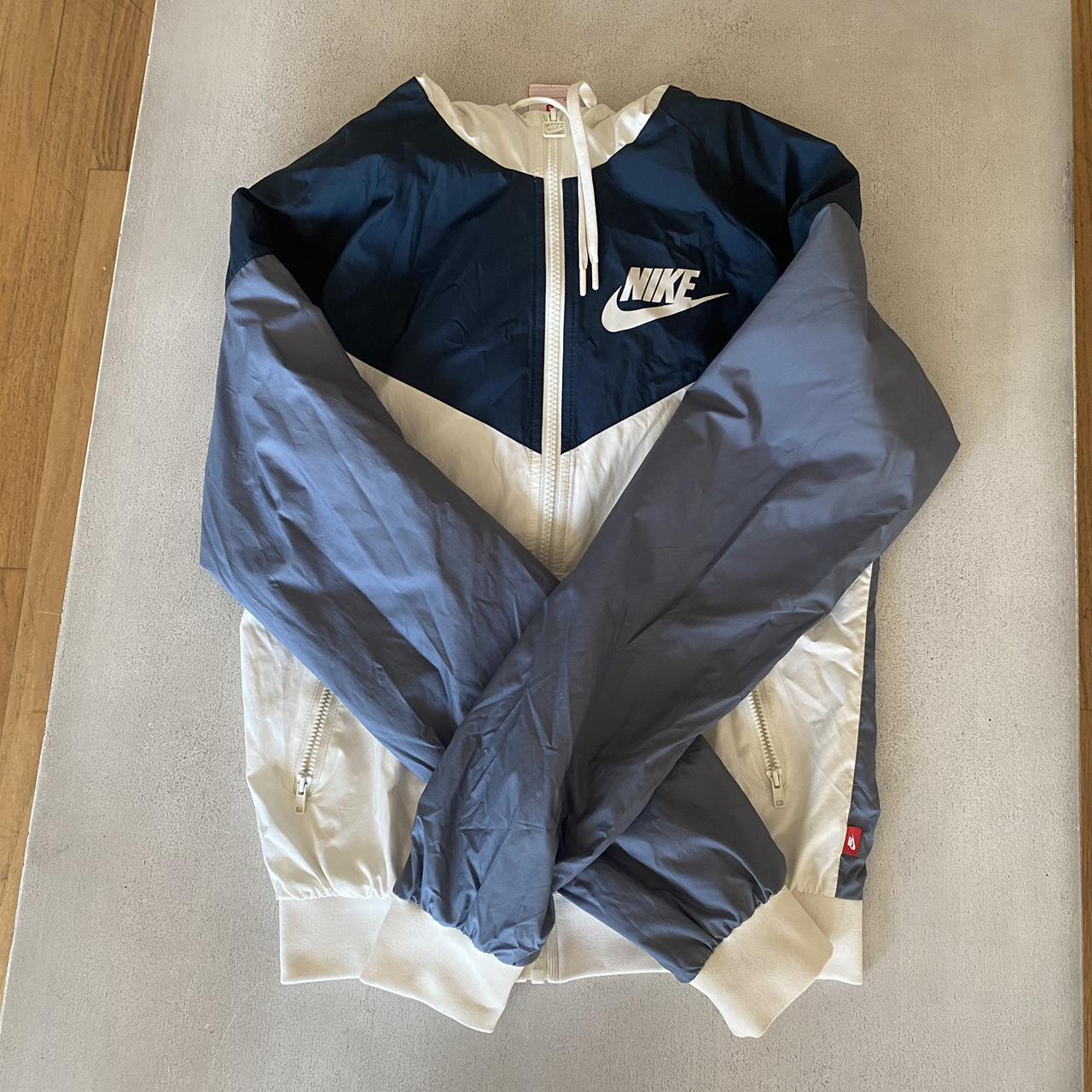 multi-colored nike windbreaker, lightly used. - Depop