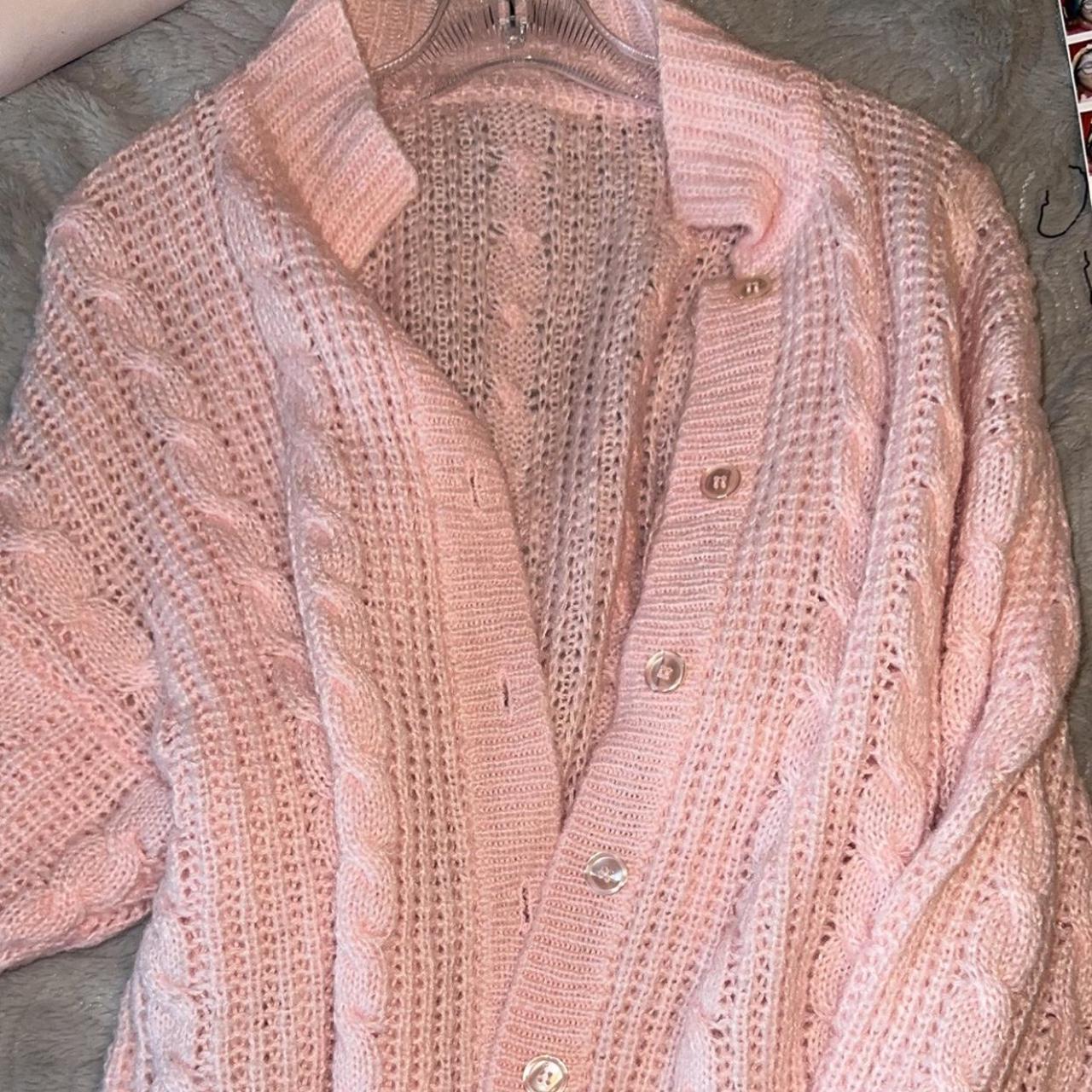 🎀Large pink knitted cardigan.🎀 #barbie #coquette... - Depop
