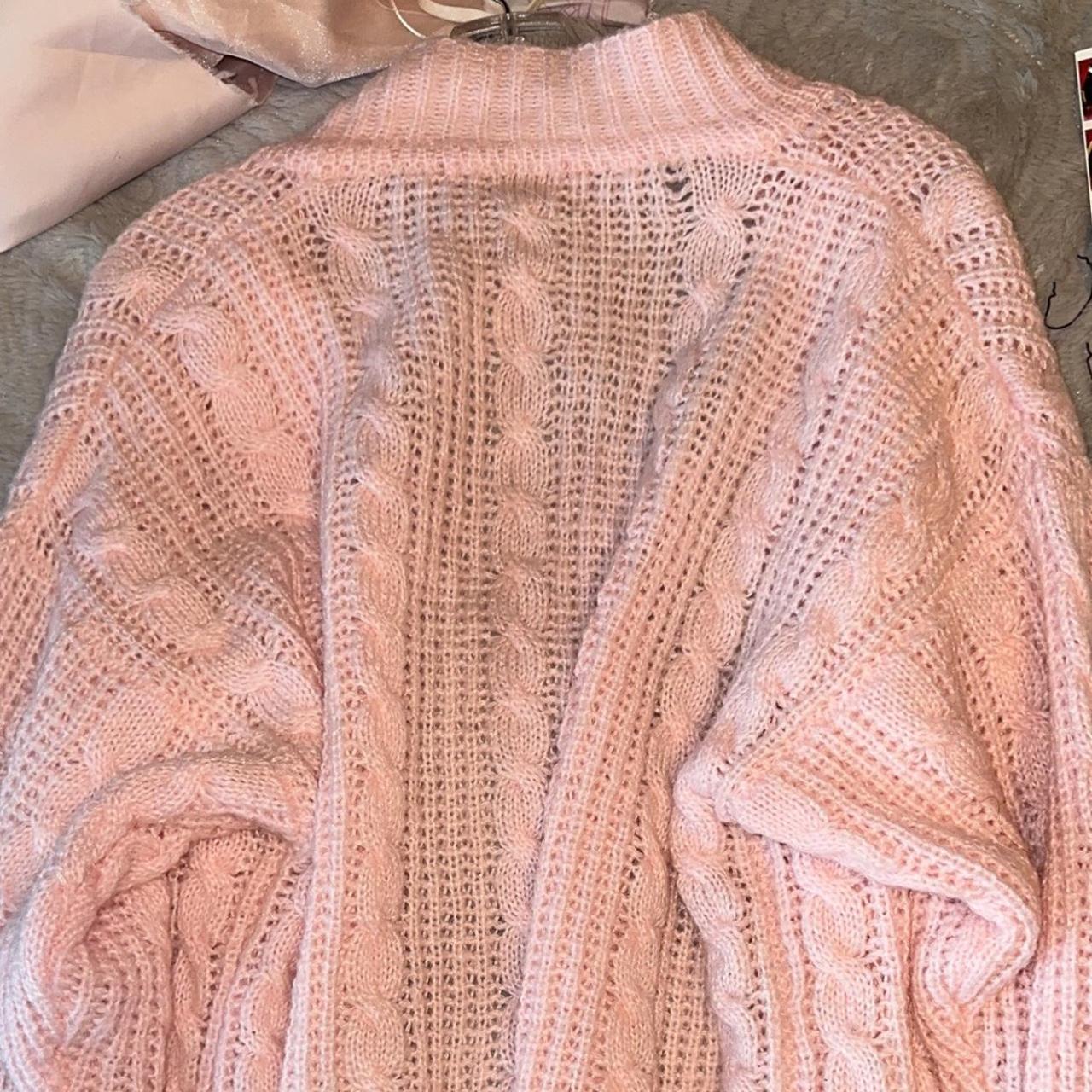 🎀Large pink knitted cardigan.🎀 #barbie #coquette... - Depop