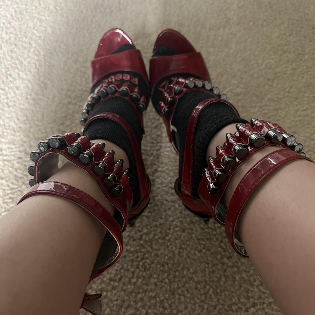 Hades red bullet heels. They kind of remind me of... - Depop