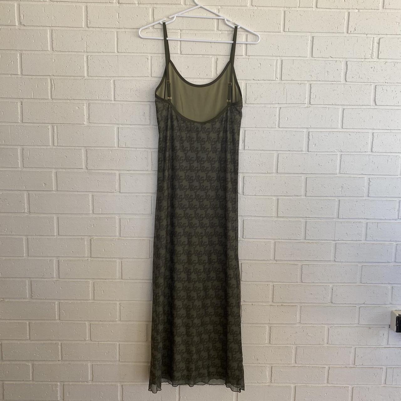 jagger and stone demi mesh maxi dress khaki with... - Depop