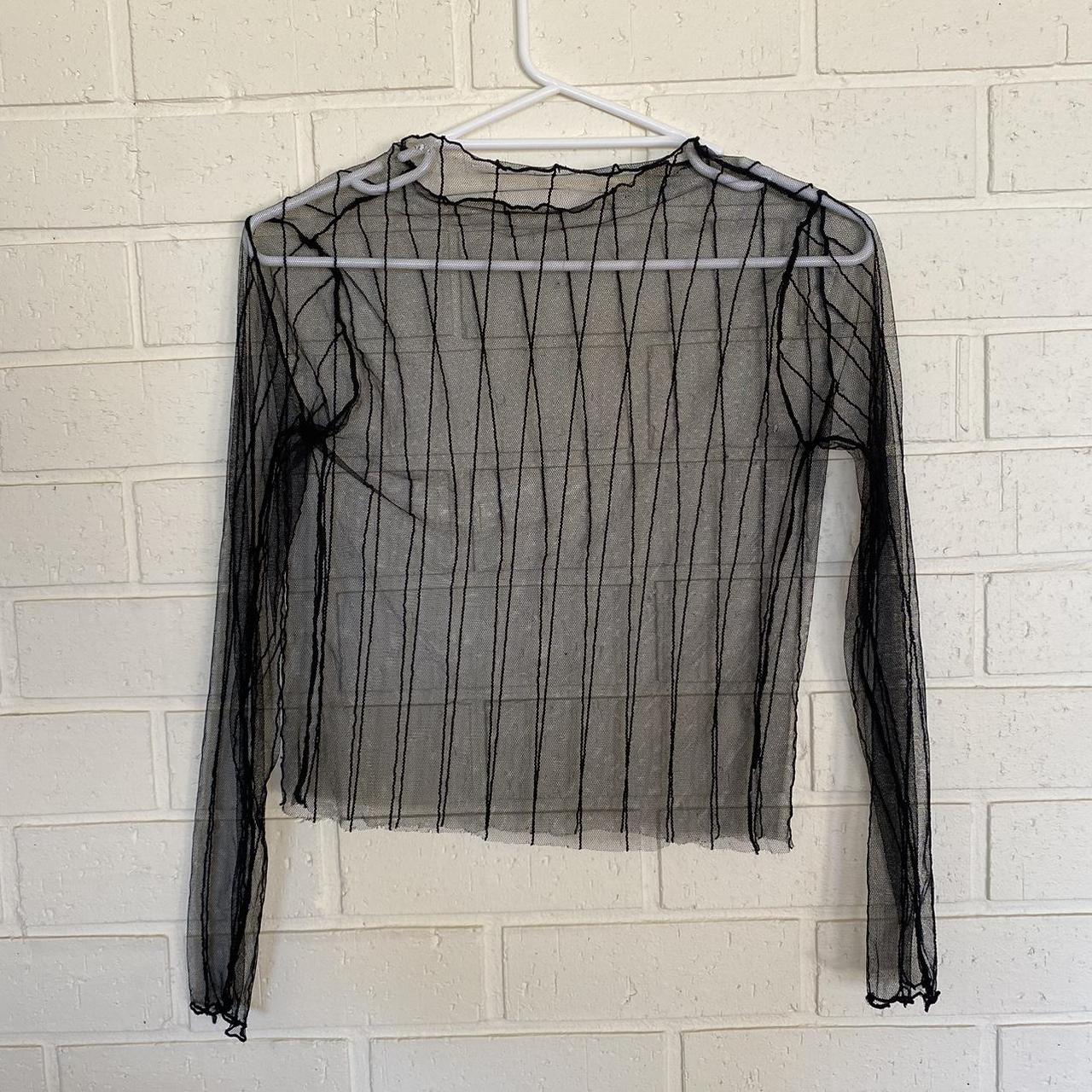 mesh see through top super cute for festivals... - Depop