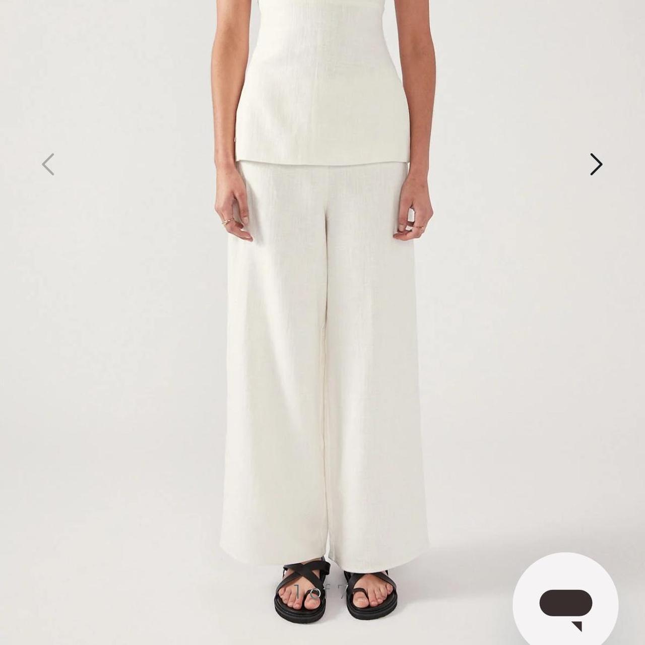 PERFECT STRANGER- MENORCA LINEN BLEND WIDE LEG PANT... - Depop