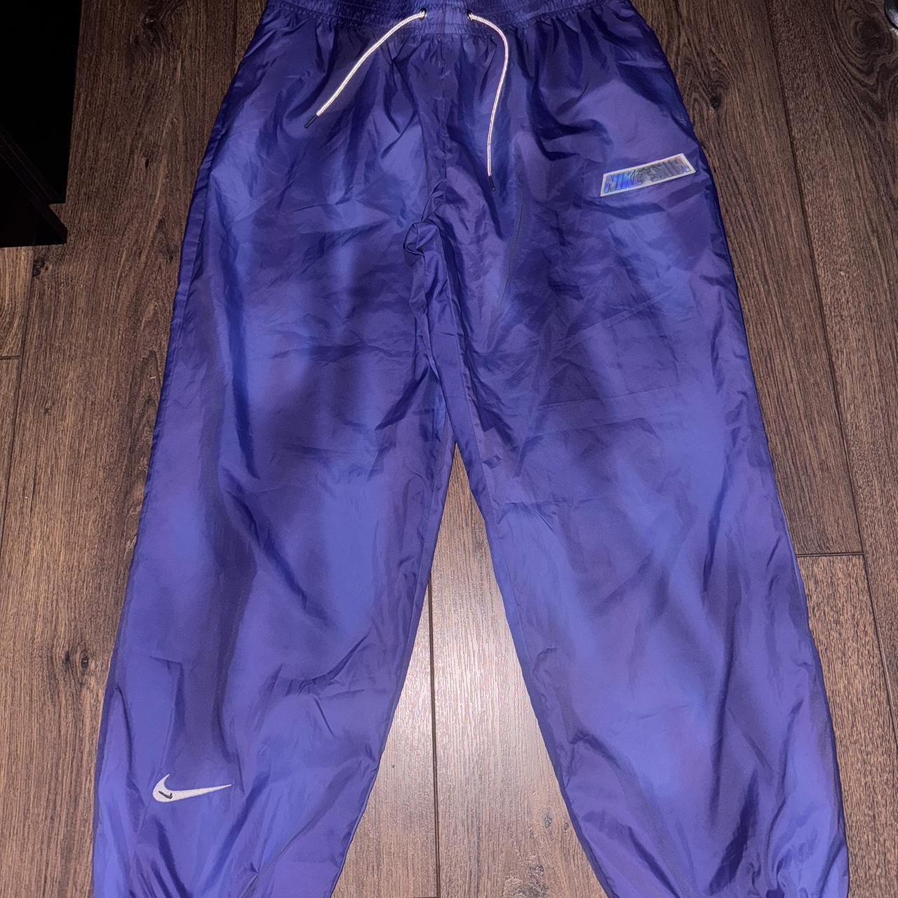 Nike Purple Nylon bottoms size M Condition 10/10... - Depop