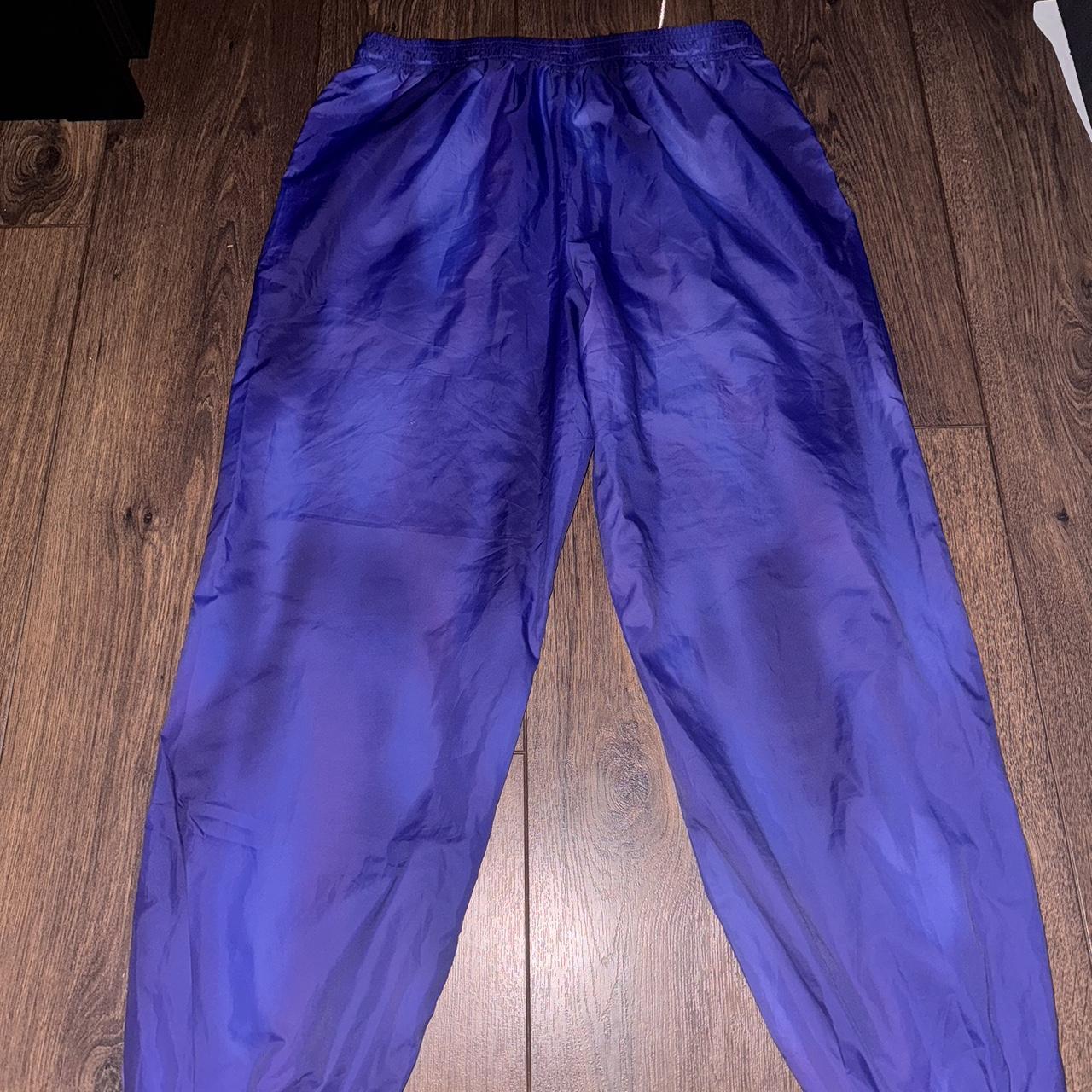Nike Purple Nylon bottoms size M Condition 10/10... - Depop