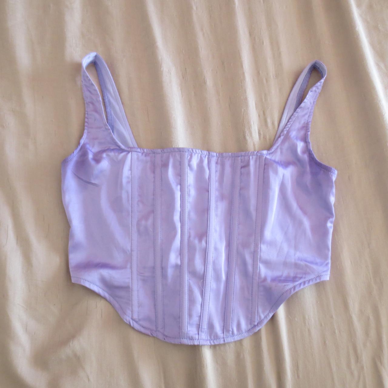 Purple corset top from Missguided. Size:... - Depop