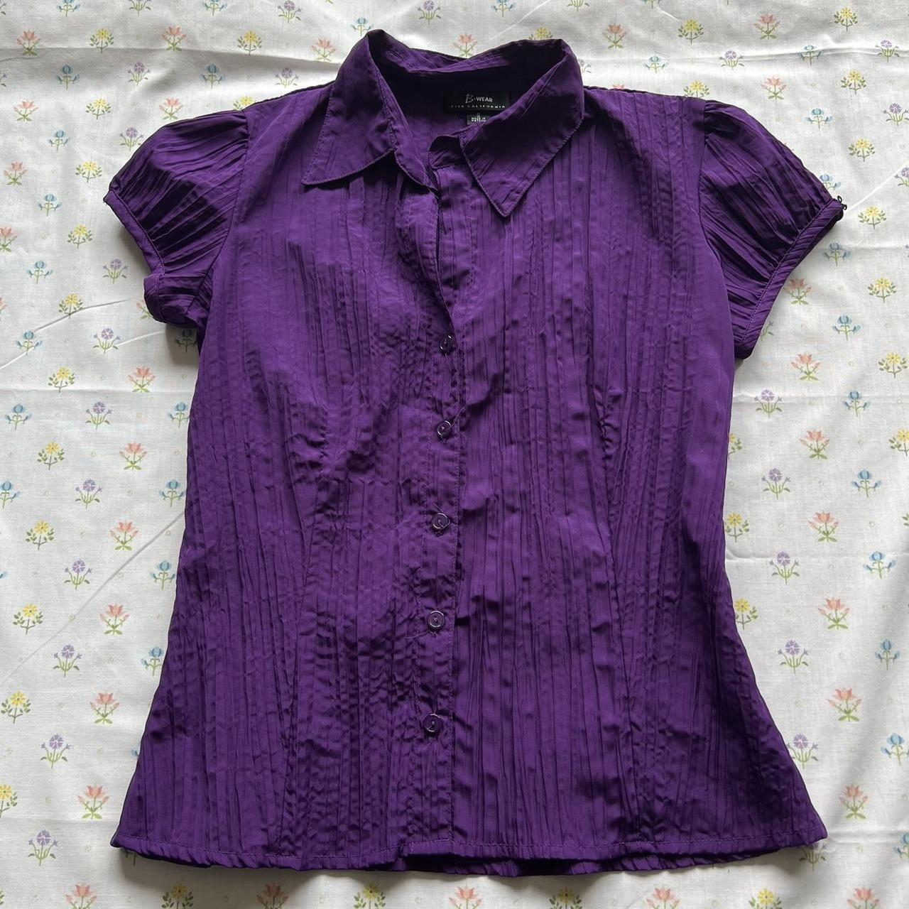 ISO!!! IN SEARCH OF a Y2K purple milkmaid button up... - Depop