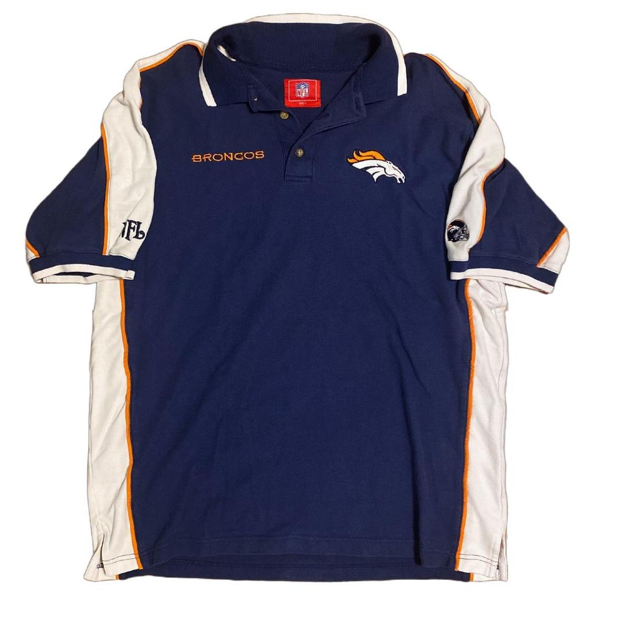 NFL Men's Navy and Orange Polo-shirts | Depop