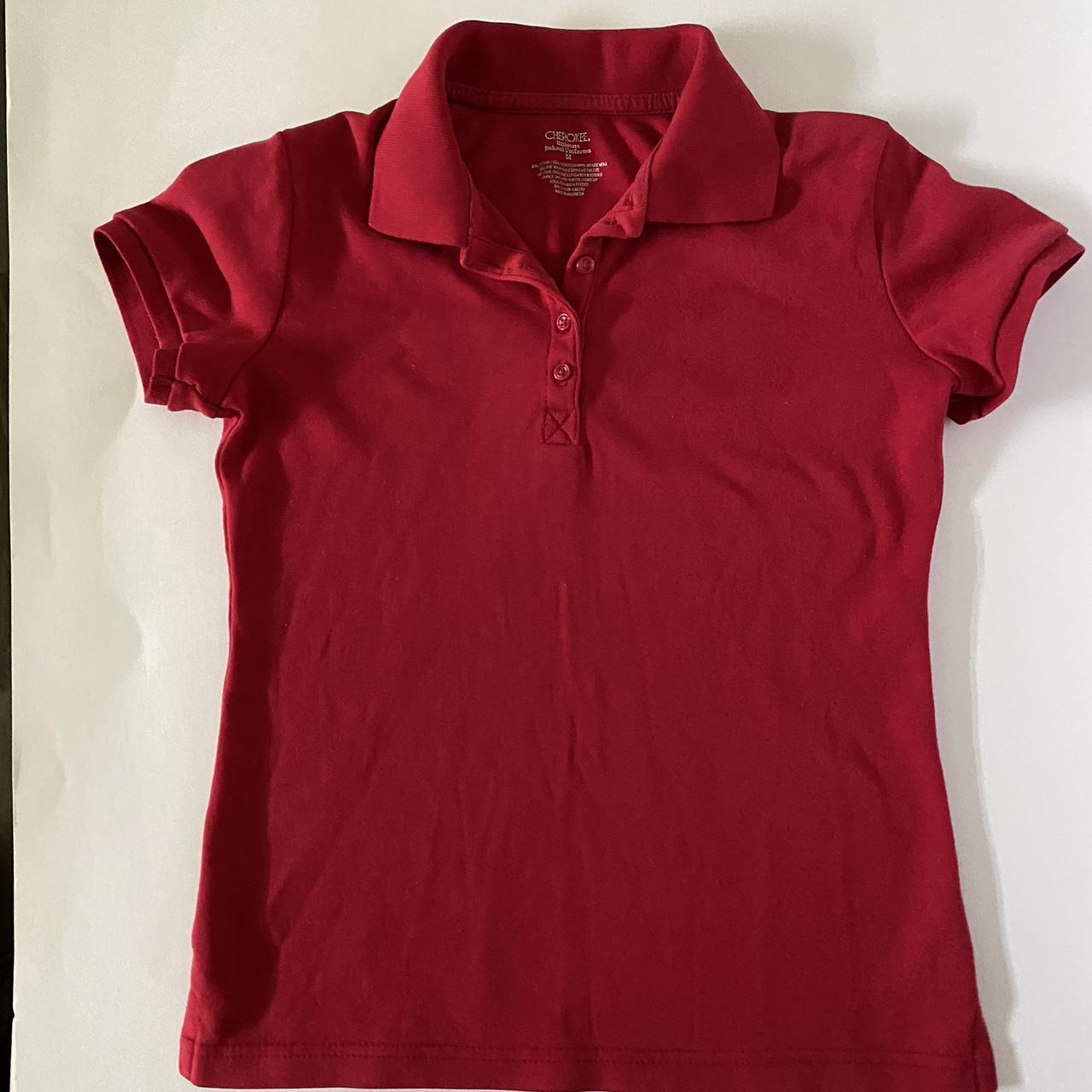 Cherokee ultimate school uniform red polo shirt for... - Depop