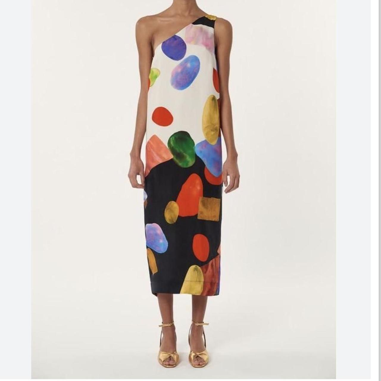 Mara Hoffman Patsy colorful one shoulder dress.... - Depop