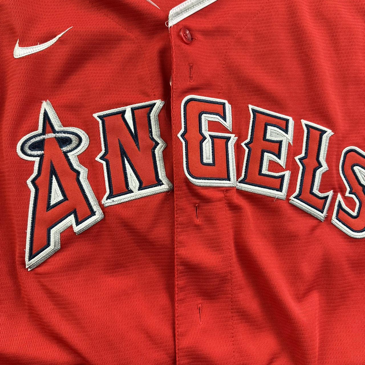 Vintage Red Nike California Angels mike trout... - Depop