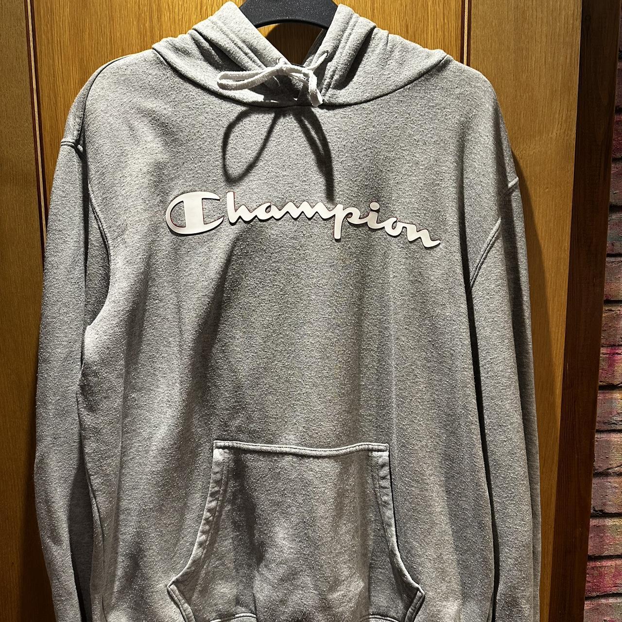 Champion Men's Grey Hoodie | Depop