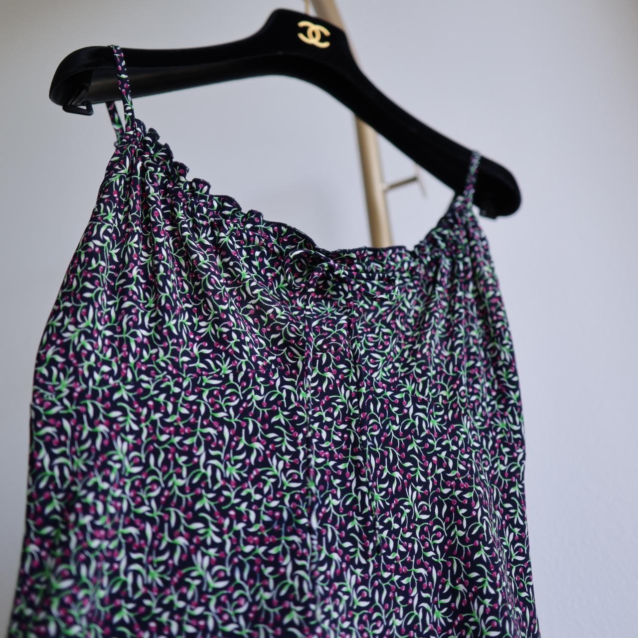 Y2k front tie floral print long dress summer dress... - Depop