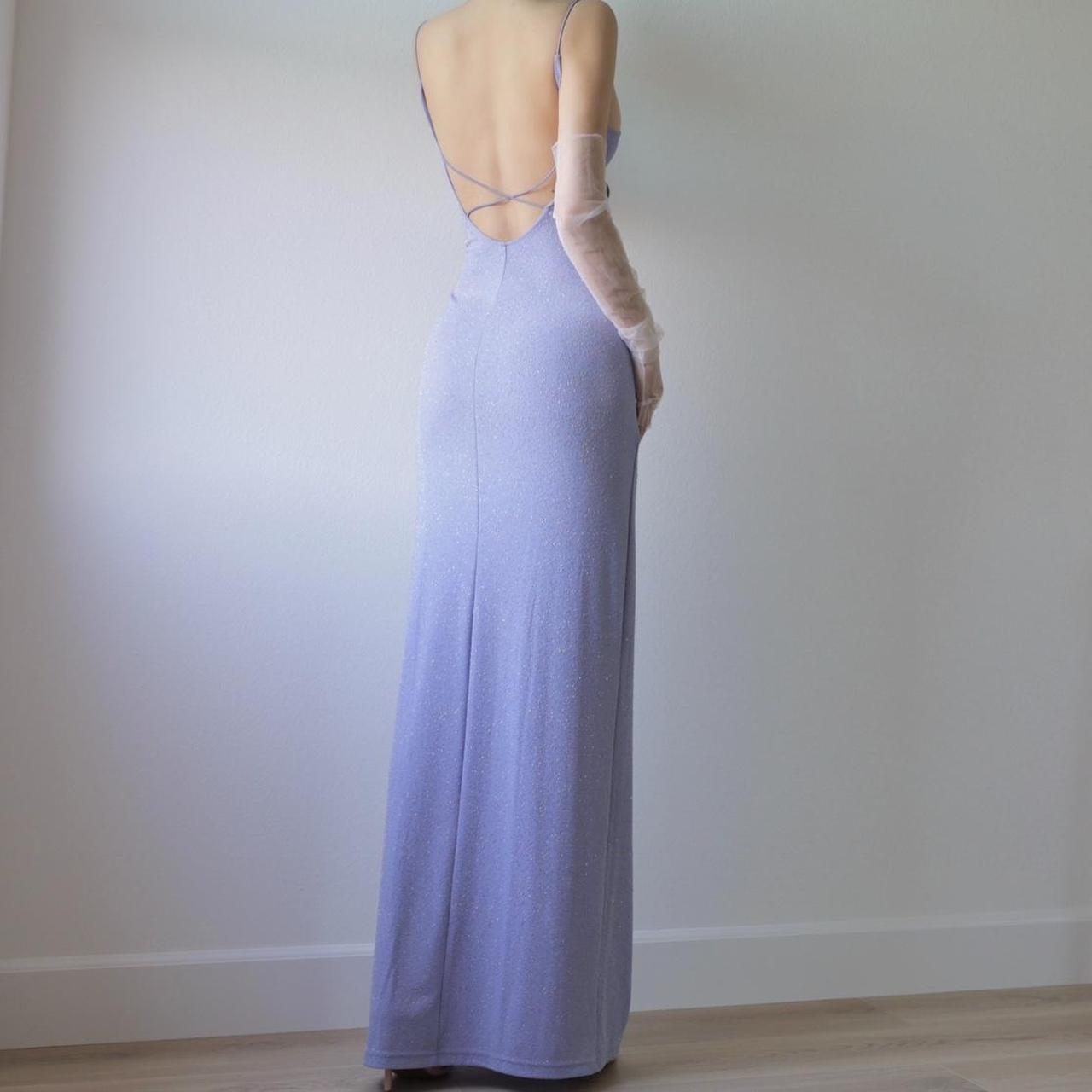 Y2K vintage glittery pastel blue prom dress formal... | Depop