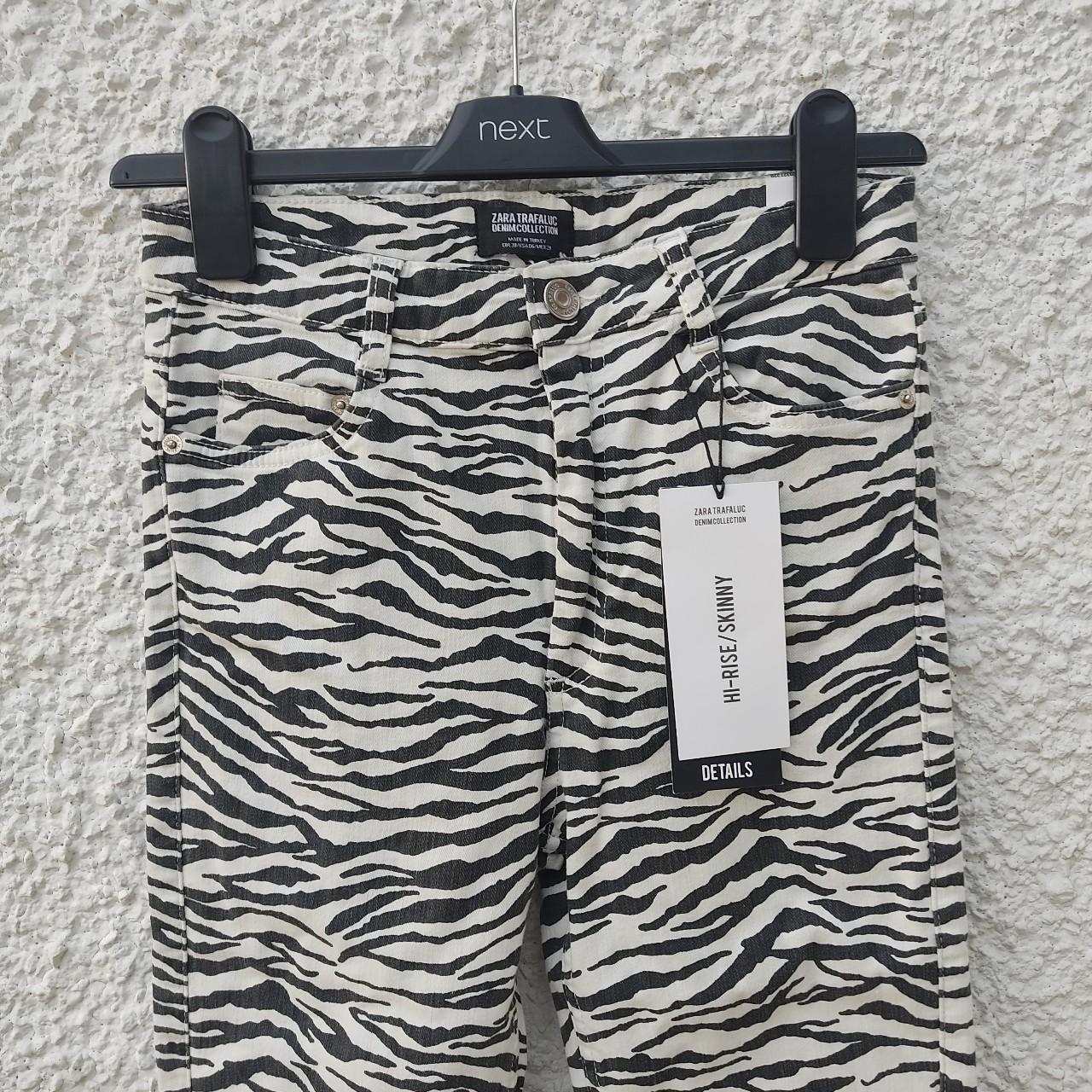 Zara Zebra Print Jeans 🦓 Size EU 38 (UK 10) Funky... - Depop