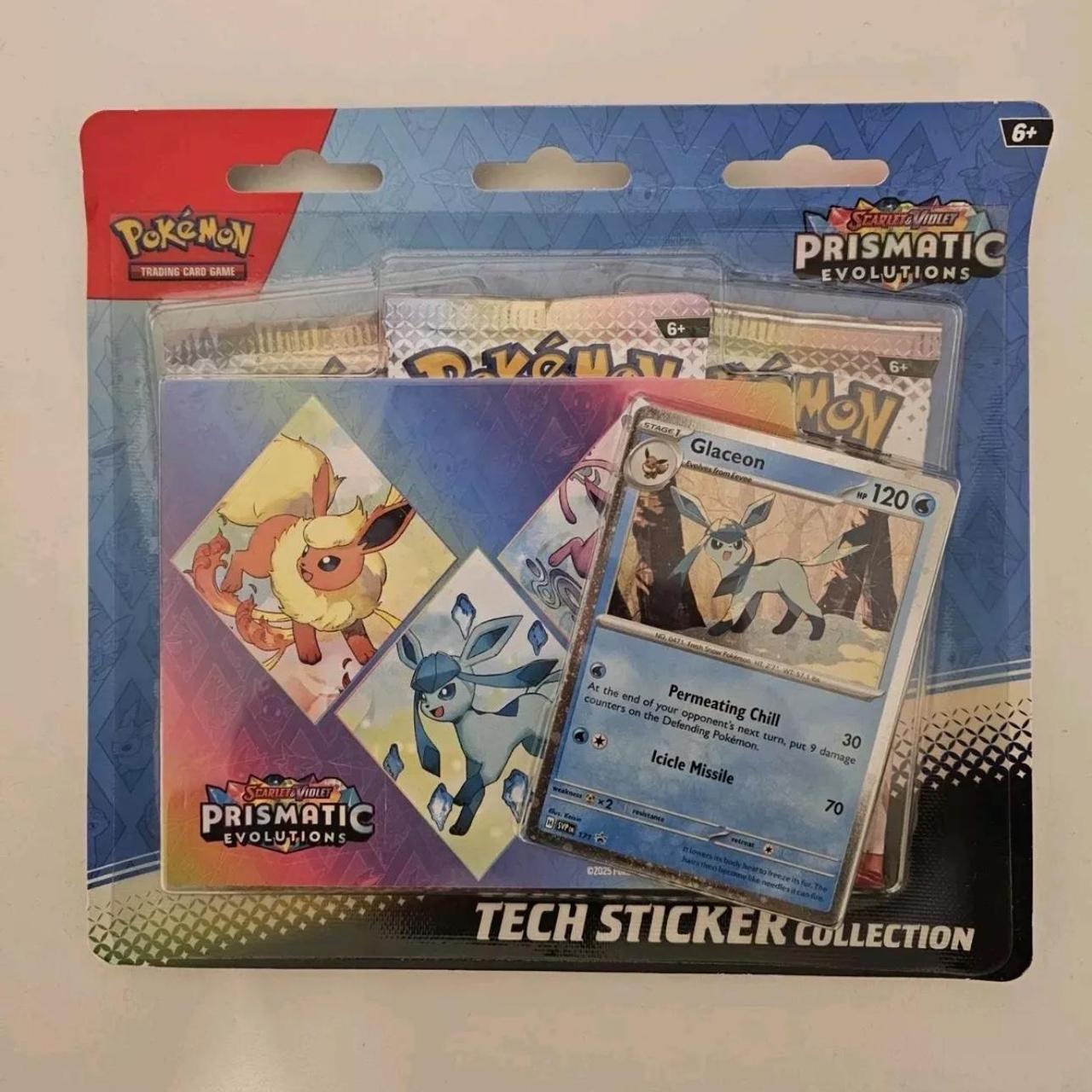 Pokémon Prismatic Evolutions Glaceon Tech Sticker... | Depop