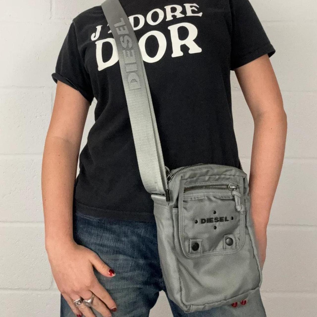 super cute diesel grey crossbody bag great condition... - Depop