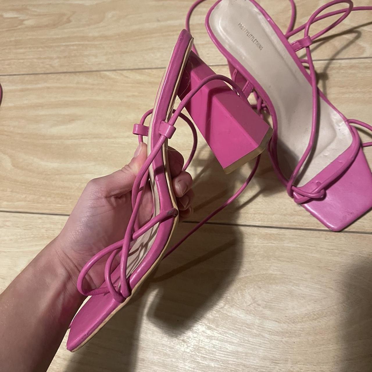 Pink heels Pretty little thing Worn once Size 4 - Depop
