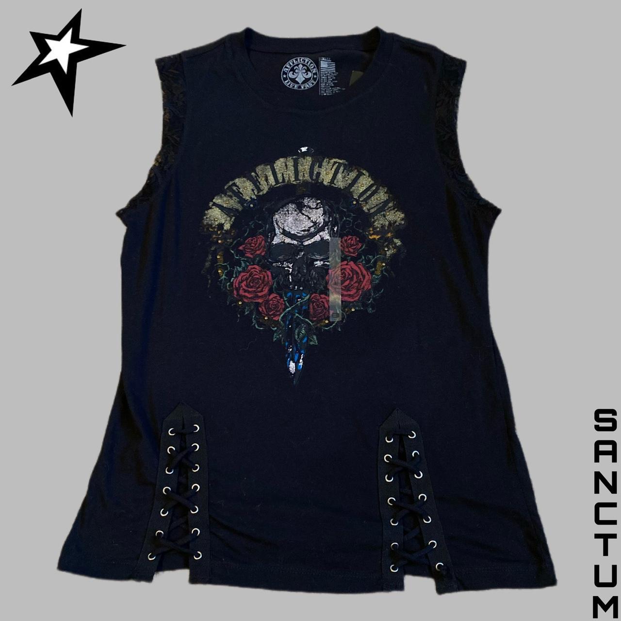 🕷 Affliction grunge y2k emo tank top Size small but... - Depop