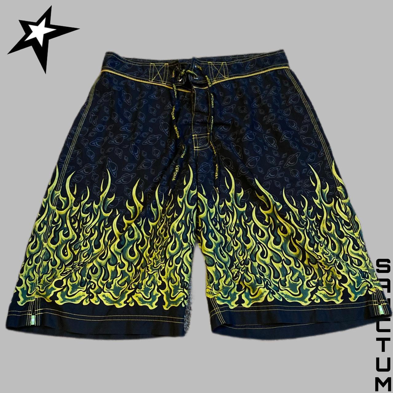 🕷 Men’s y2k flame swim trunks Size medium true to... - Depop
