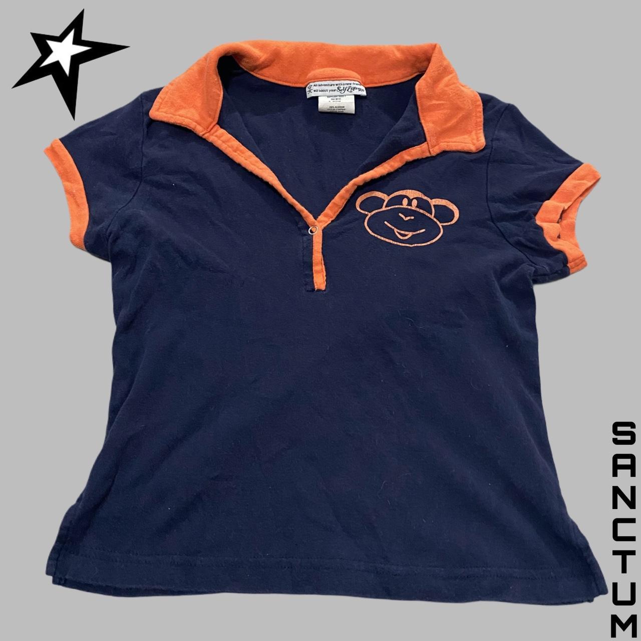 🕷 Y2k vintage self esteem monkey collared baby tee... | Depop