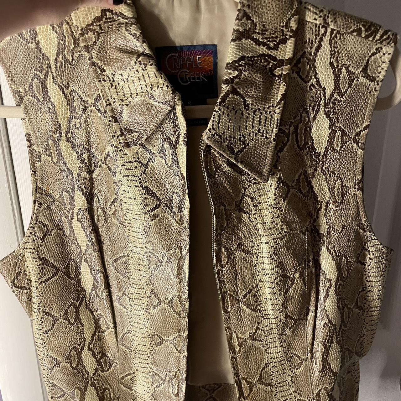 Vintage real leather snake print vest. ... | Depop