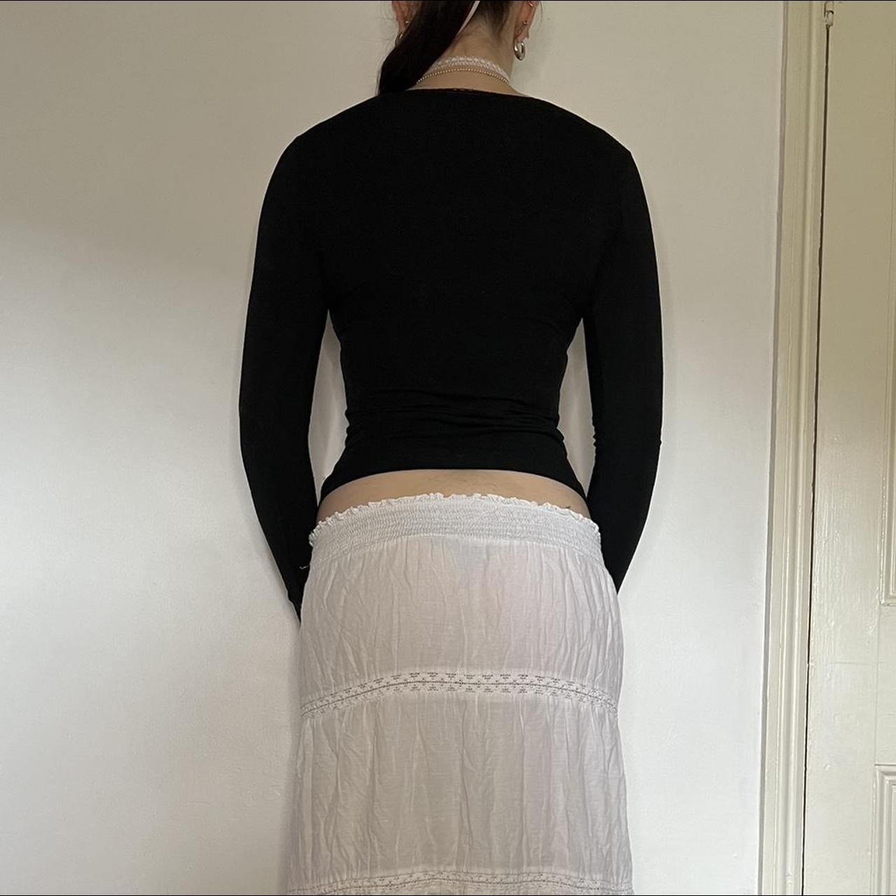 black long sleeve 90s vintage top mesh sparkly... - Depop