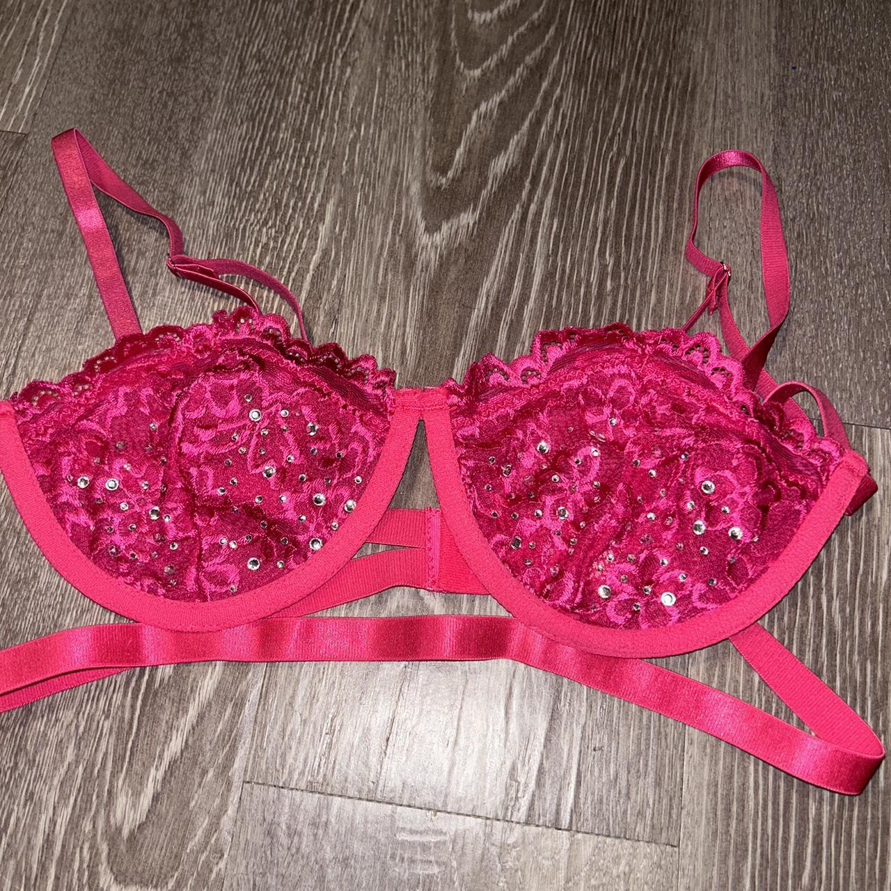 Small pink sparkly bra Fits me and I’m a 32C Super... - Depop