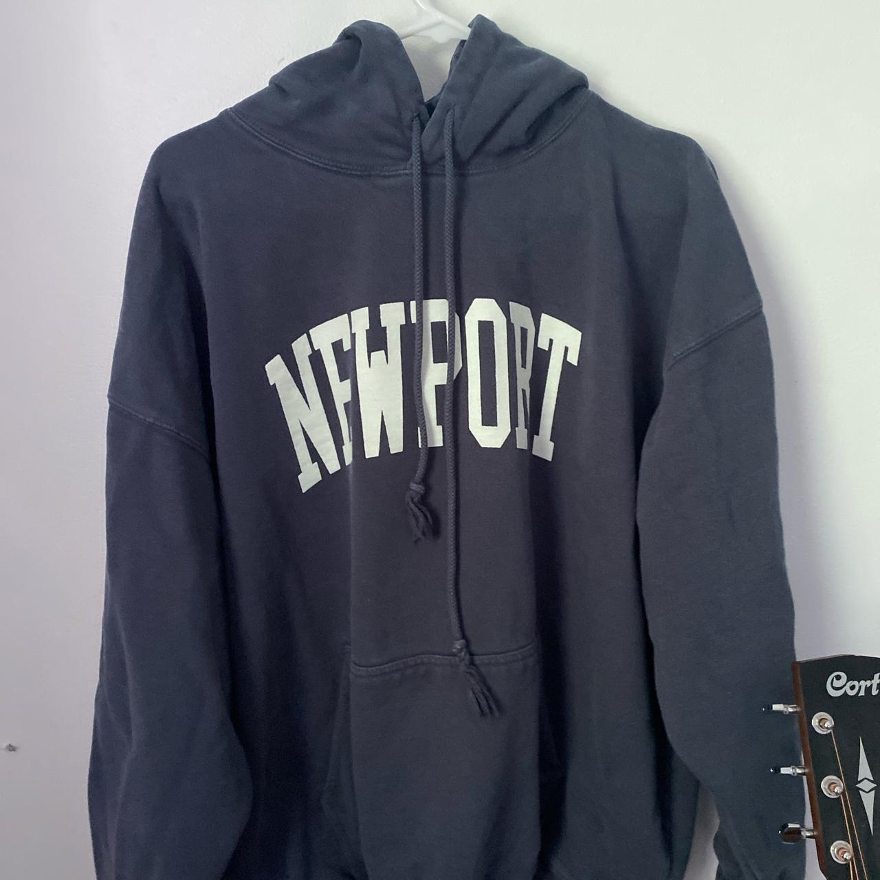 Brandy Melville Women's Navy Hoodie | Depop