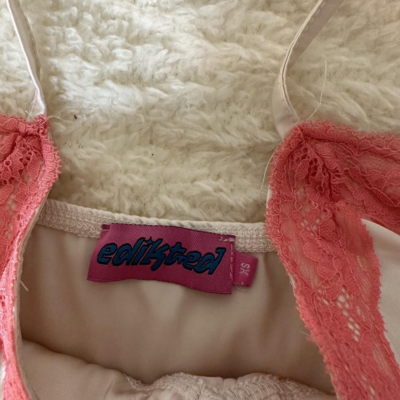 edikted pink satin and lace top size XS - Depop