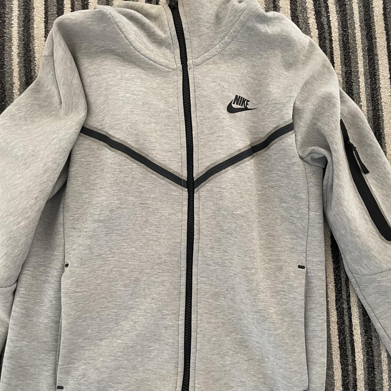 Old season grey nike tech hoodie Size xs No rips or... - Depop